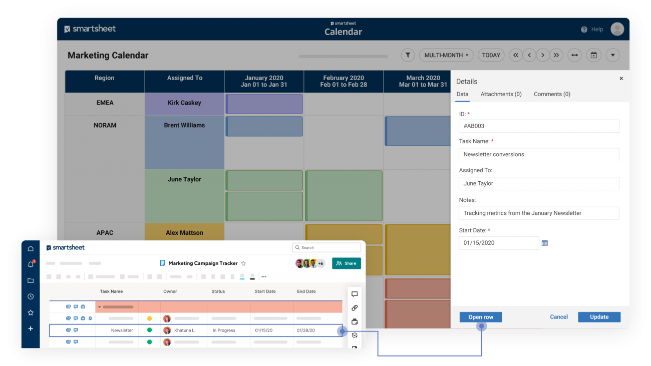 Calendar App | Smartsheet