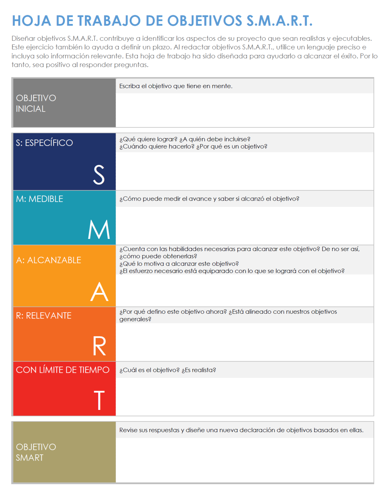 Metas y Objetivos | Smartsheet