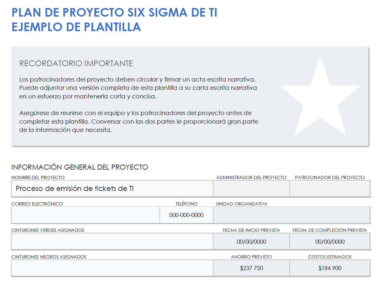Planes de proyecto y ejemplos de Six Sigma | Smartsheet