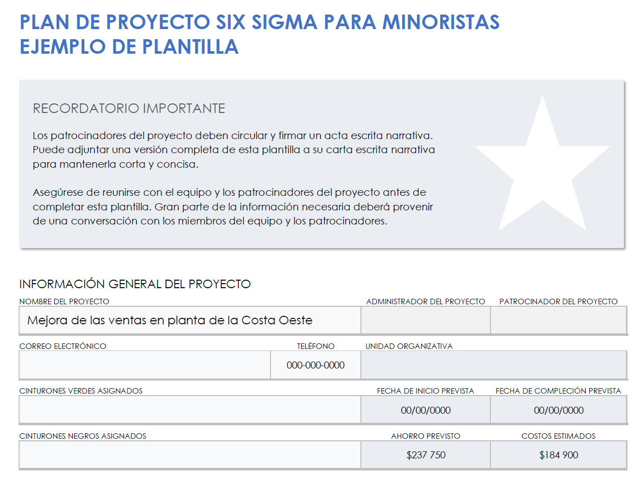 Planes de proyecto y ejemplos de Six Sigma | Smartsheet