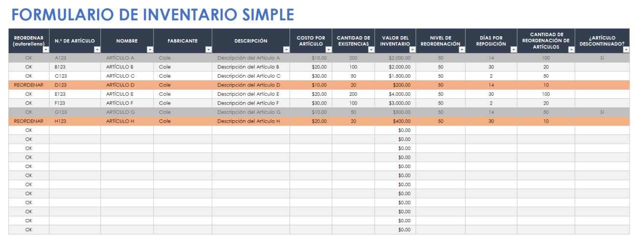 Descargar plantillas gratuitas de formulario de inventario | Smartsheet