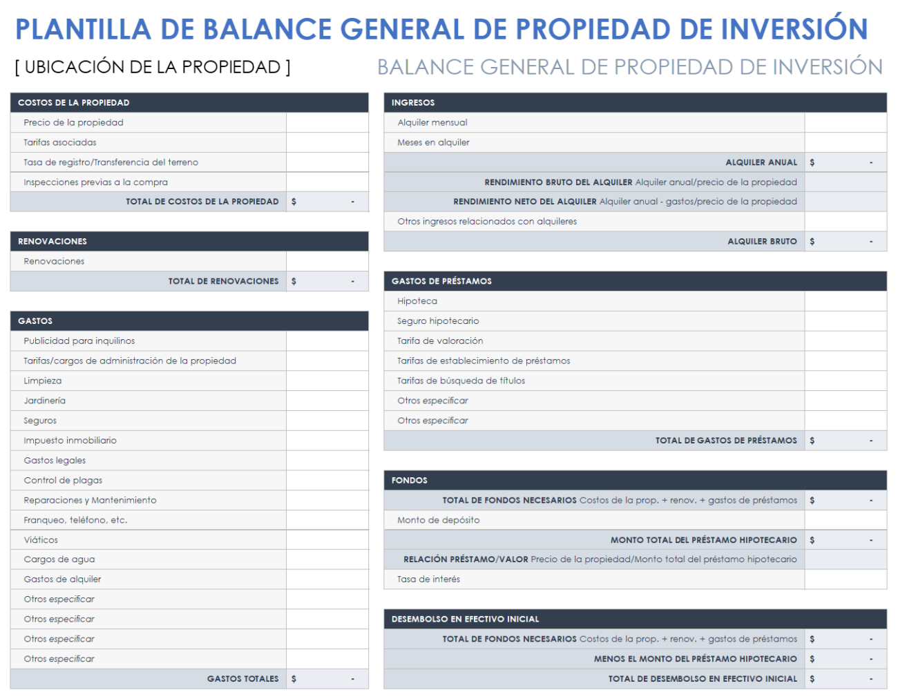Plantillas gratuitas de balance general - Varios formatos | Smartsheet