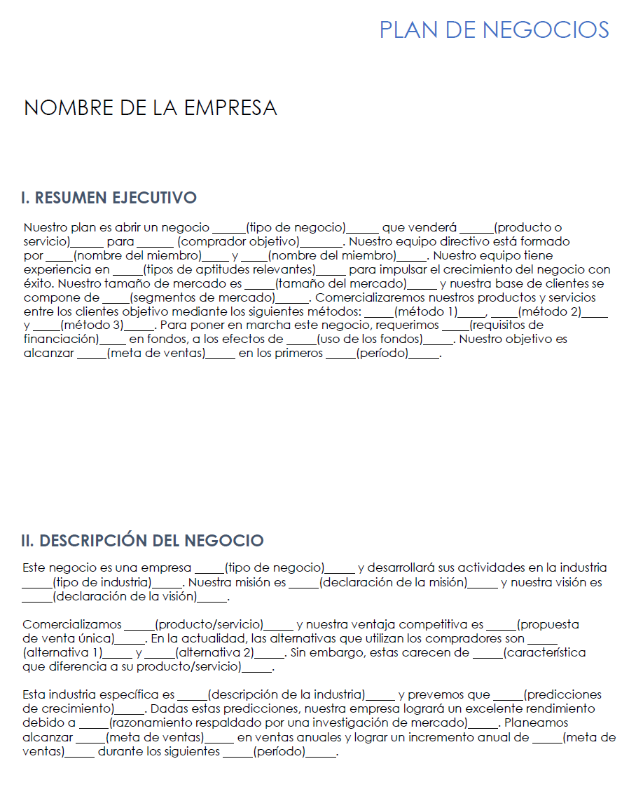 Plantillas gratuitas simples de plan de negocios | Smartsheet