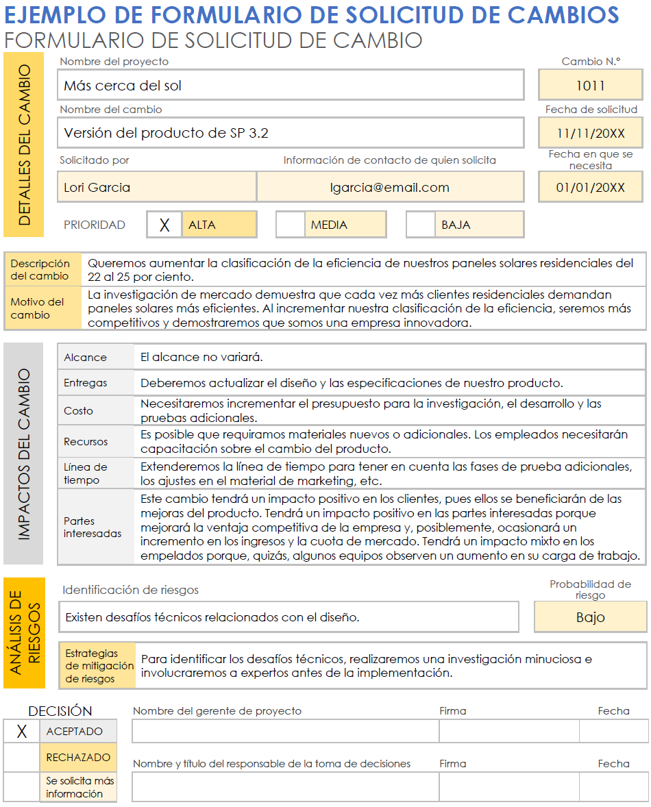 Plantillas y formularios gratuitos de solicitud de cambio
