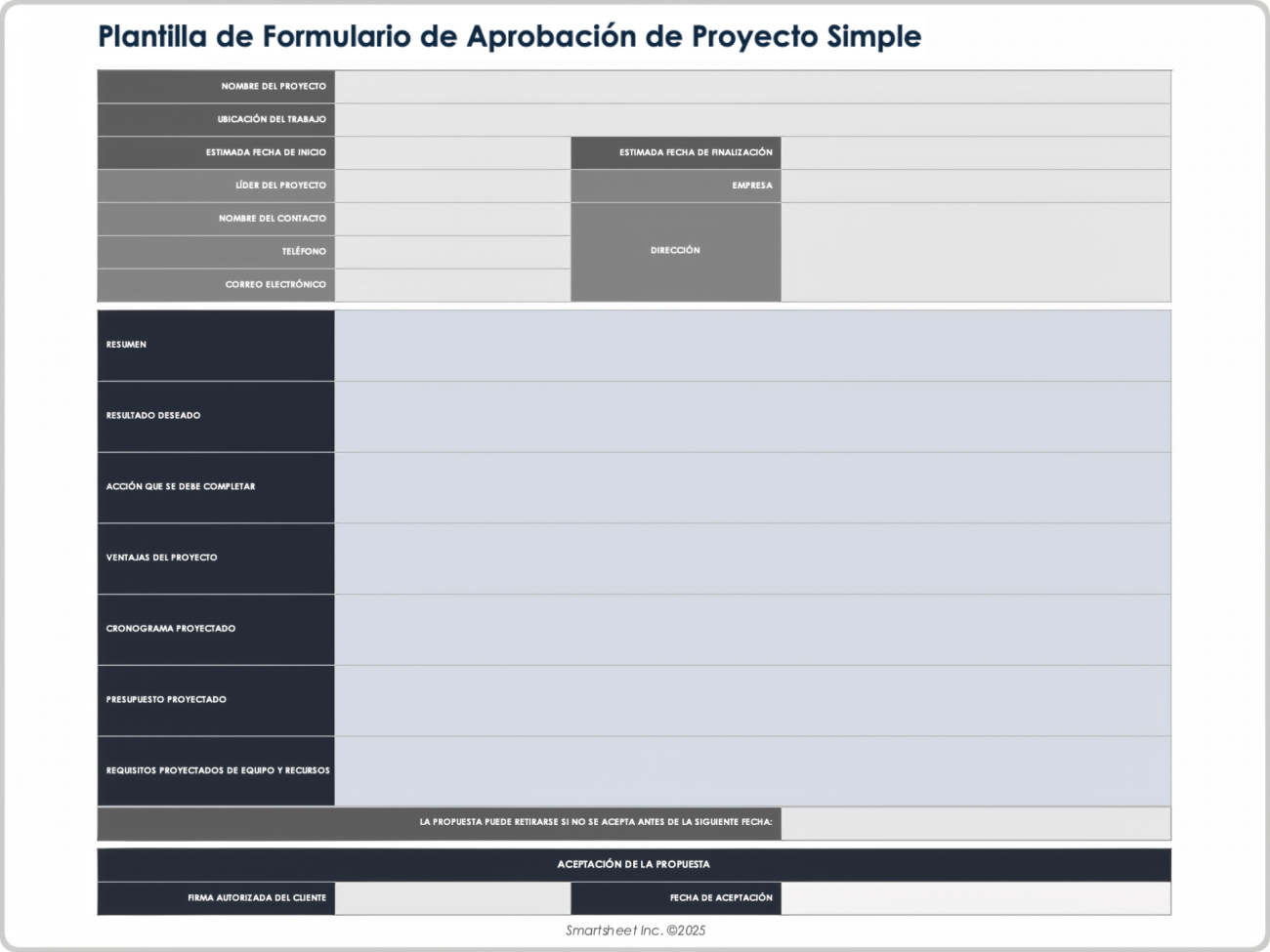 Plantillas y formularios gratuitos de aprobación de proyectos | Smartsheet