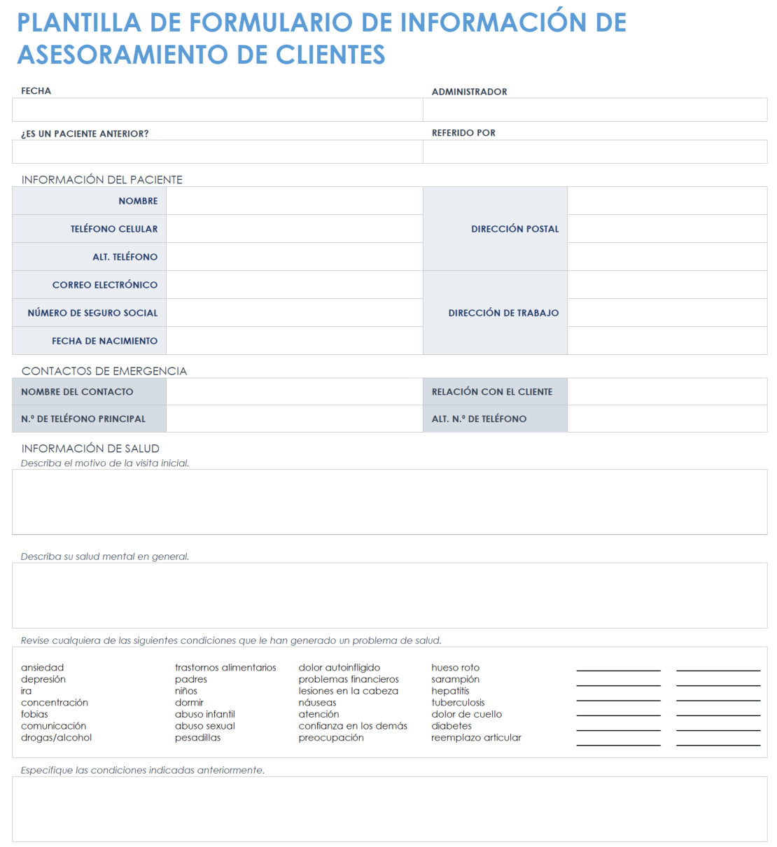 Plantillas y formularios gratuitos de información de clientes | Smartsheet