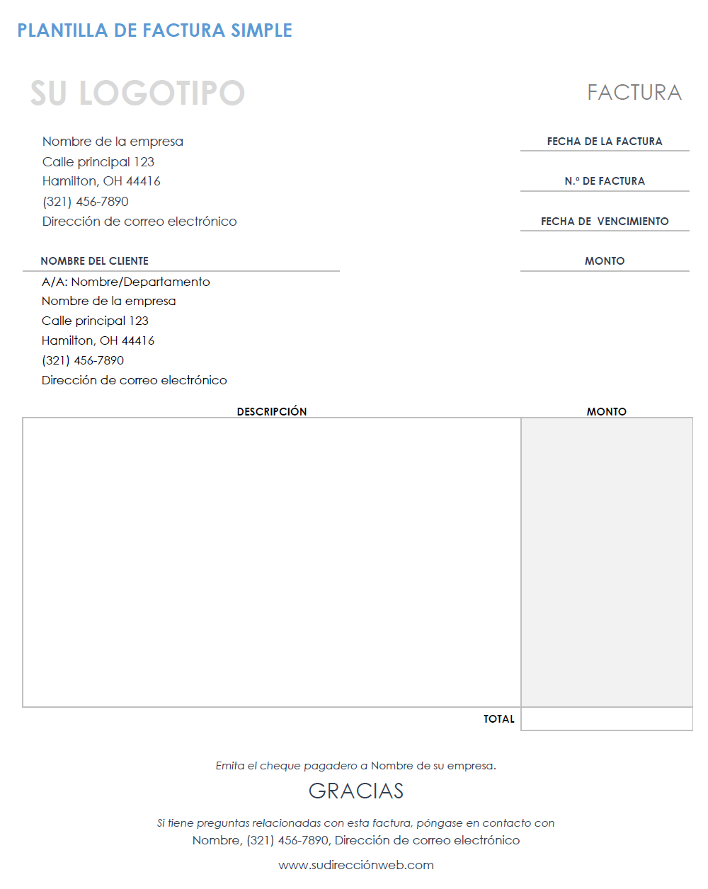 Plantillas gratuitas de facturas de MS Word | Smartsheet