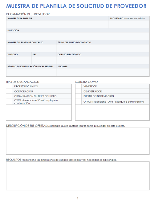 Formularios y plantillas gratuitos de solicitudes de proveedores | Smartsheet