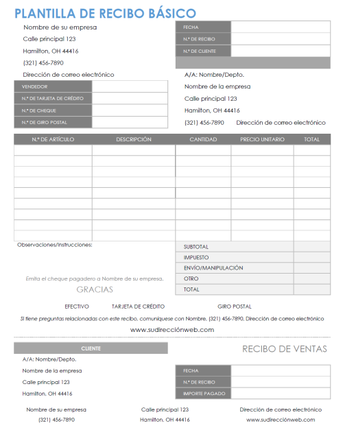 Plantillas de recibo gratuitas para Microsoft Word | Smartsheet