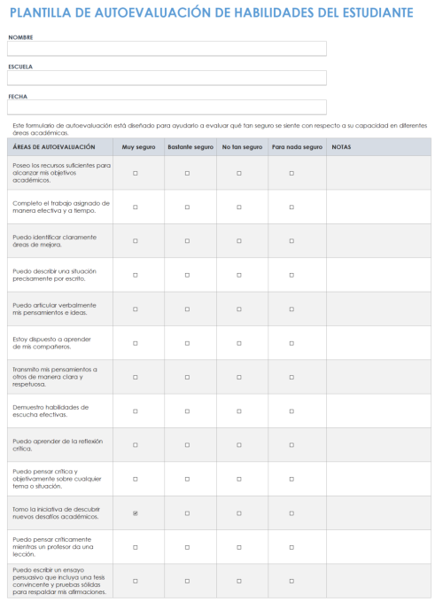 Plantillas gratuitas de autoevaluación | Smartsheet