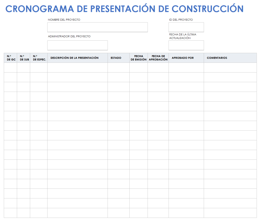 Plantillas gratuitas de presentación de proyectos de construcción | Smartsheet