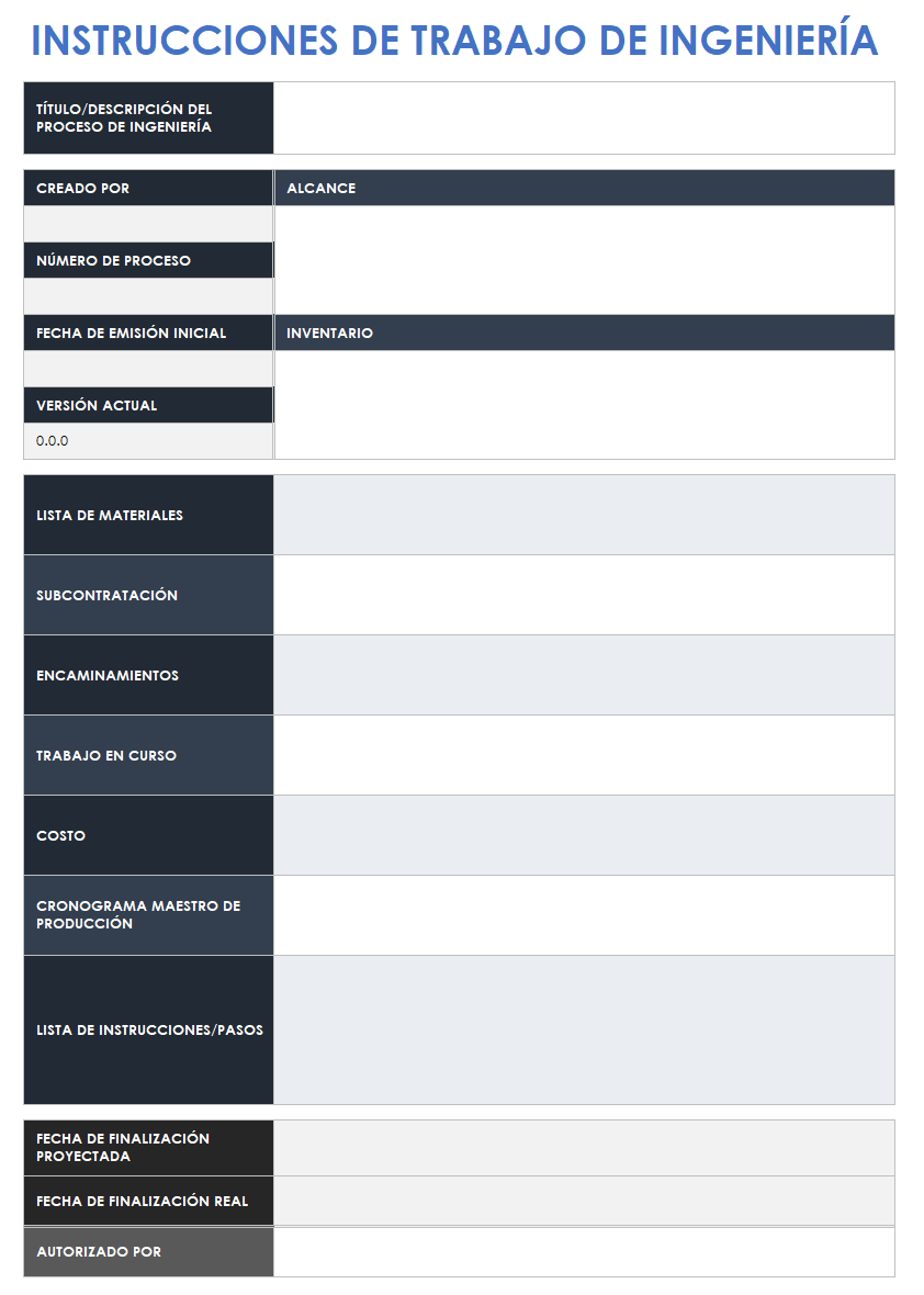 Plantillas gratuitas de instrucciones de trabajo | Smartsheet