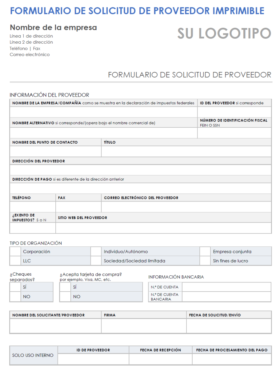 Formularios y plantillas gratuitos de solicitudes de proveedores | Smartsheet