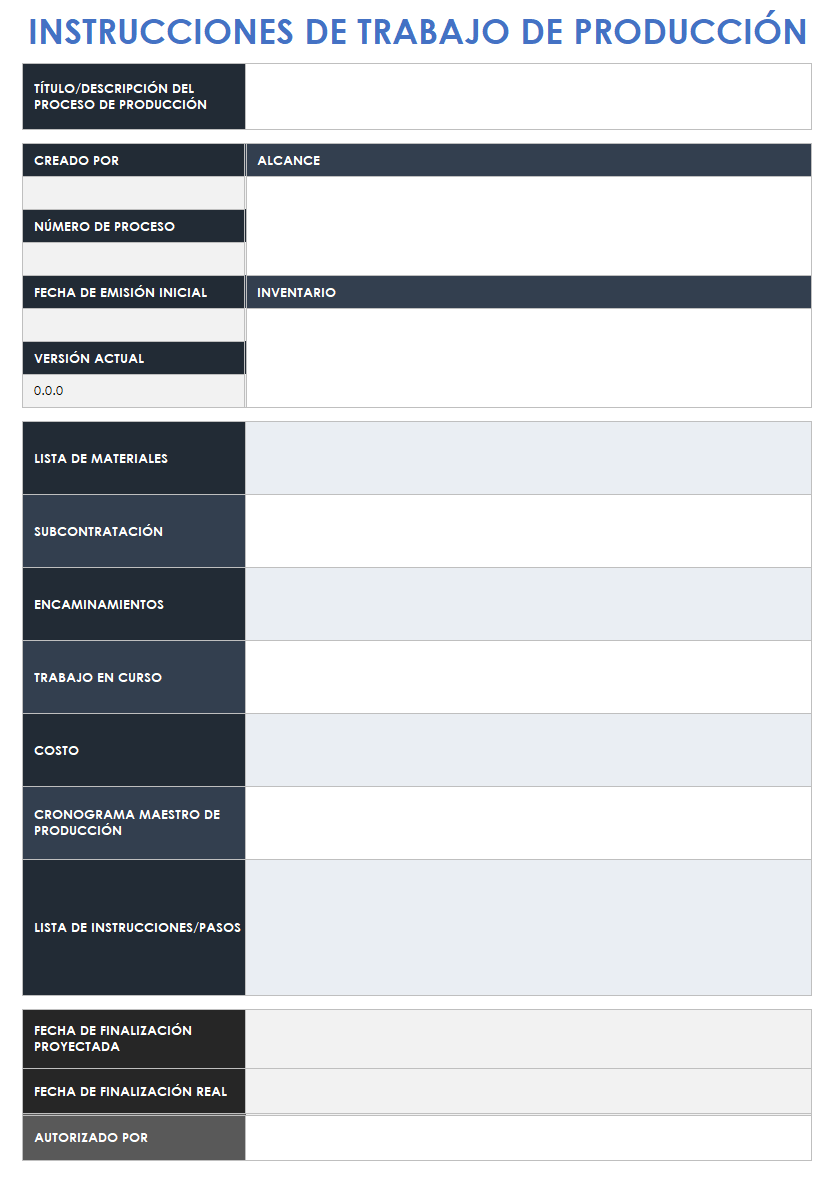 Plantillas gratuitas de instrucciones de trabajo | Smartsheet