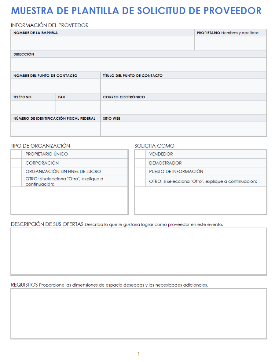 Formularios y plantillas gratuitos de solicitudes de proveedores | Smartsheet