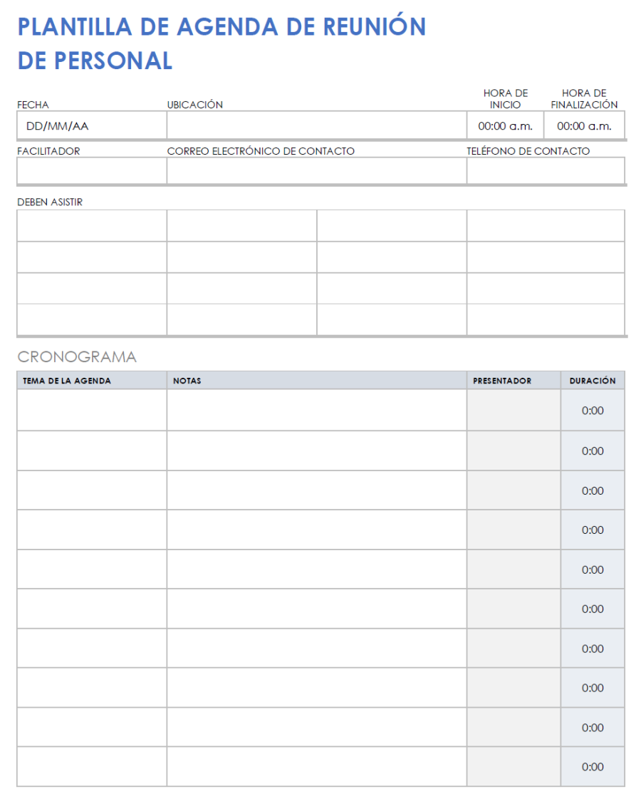 Plantillas gratuitas de reuniones de equipo | Smartsheet