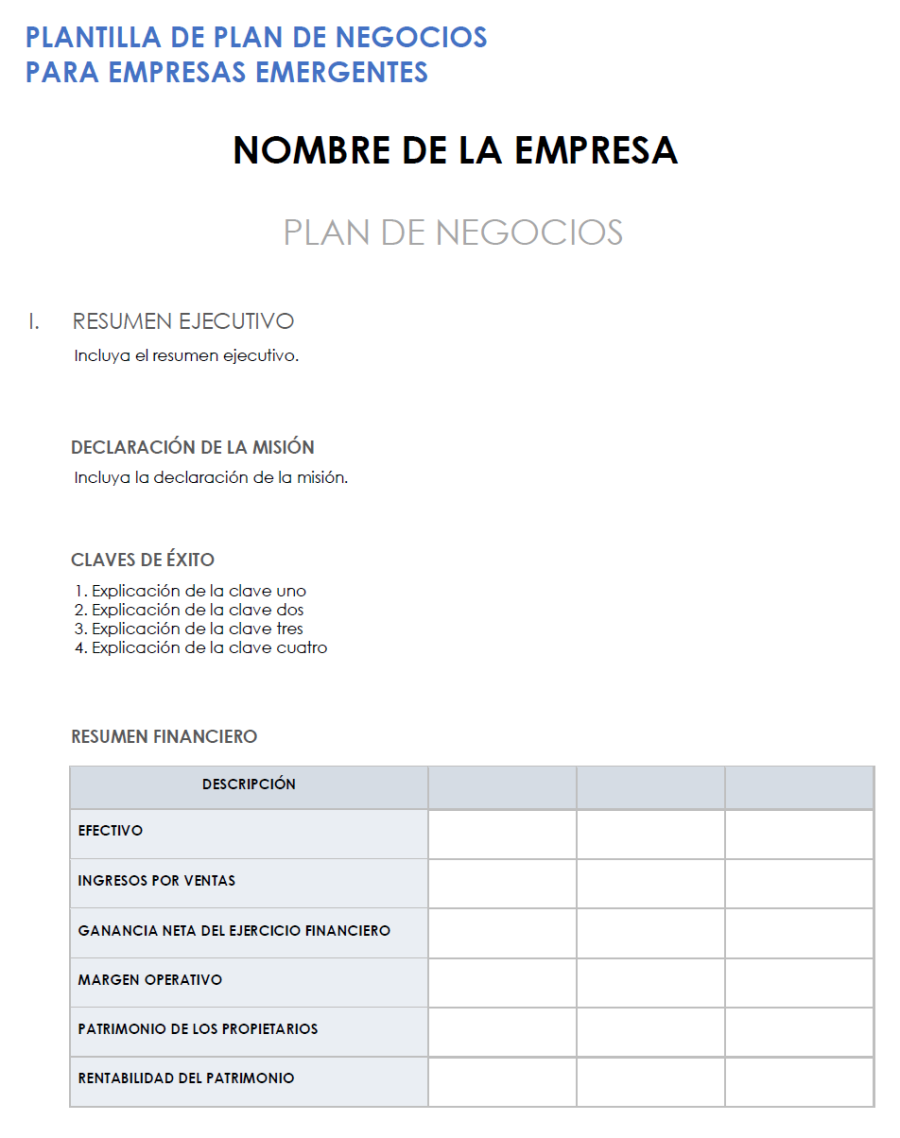 Plantillas gratuitas de plan de negocios en PDF | Smartsheet