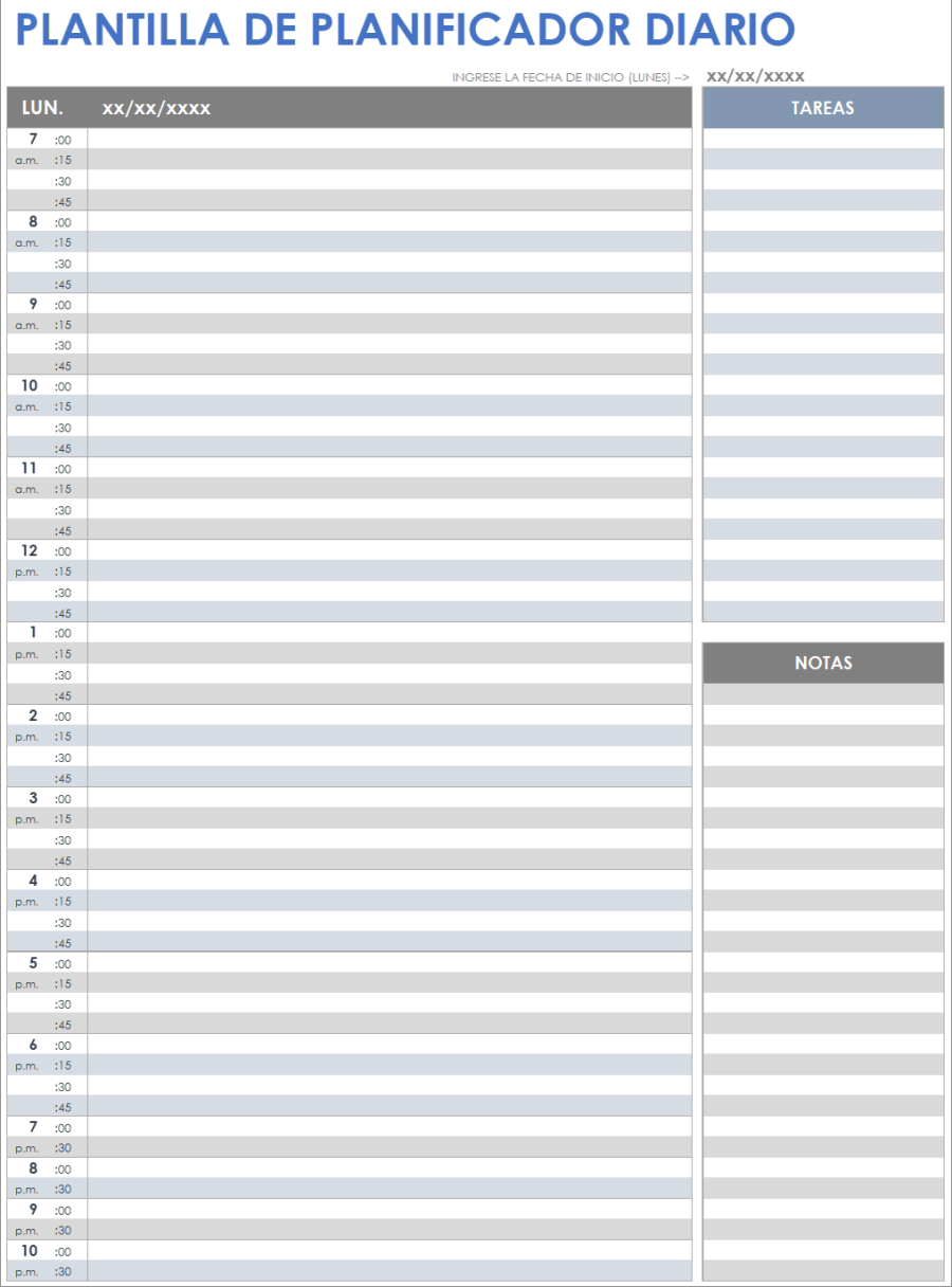 Plantillas de calendario diario gratuitas para imprimir | Smartsheet