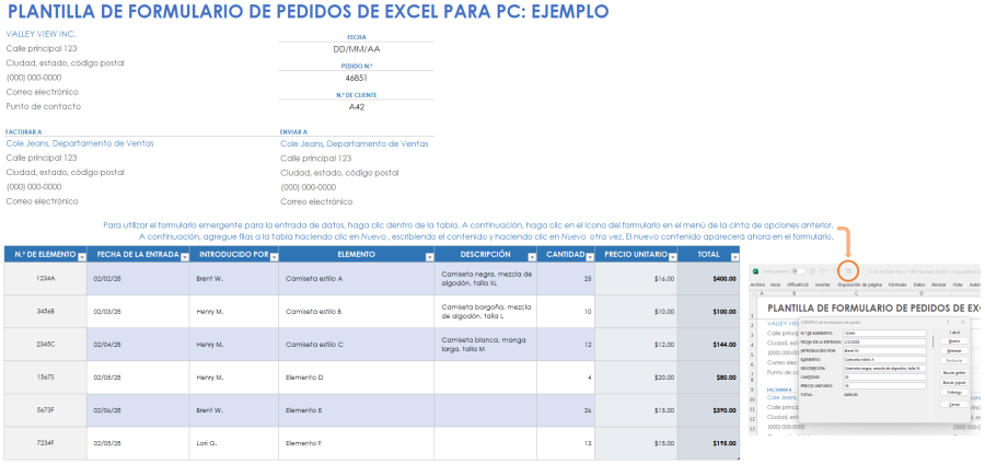 Plantillas gratuitas de formularios en Excel: Formularios para ...