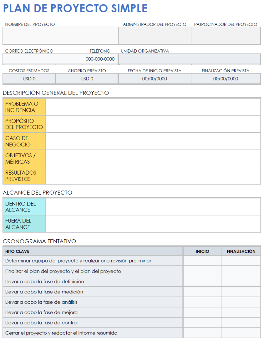 Plantillas gratuitas de planes de proyectos para Microsoft Word | Smartsheet