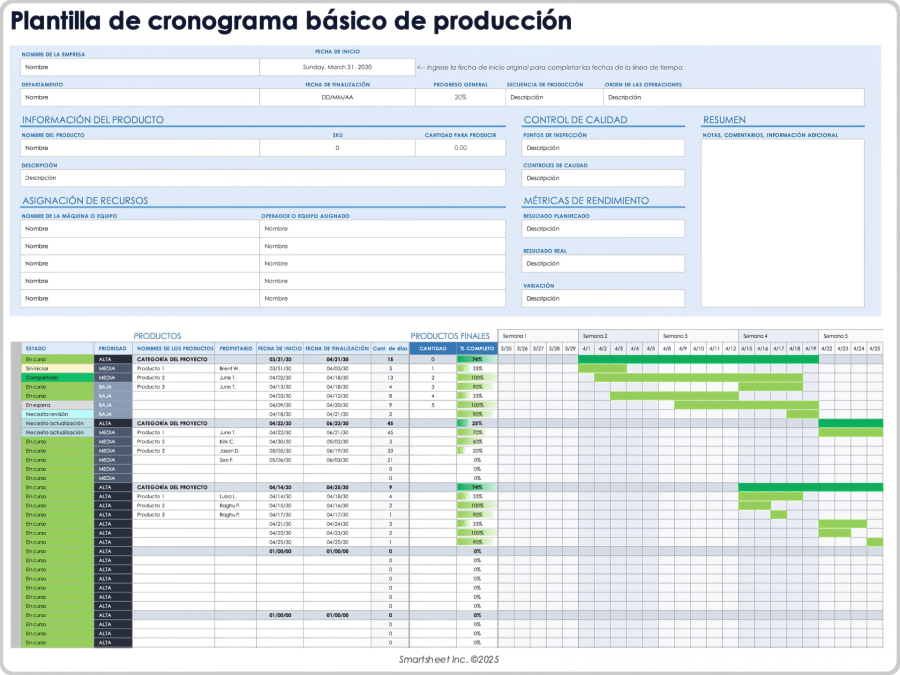 Plantillas gratuitas de cronograma y planificación de producción: todos ...