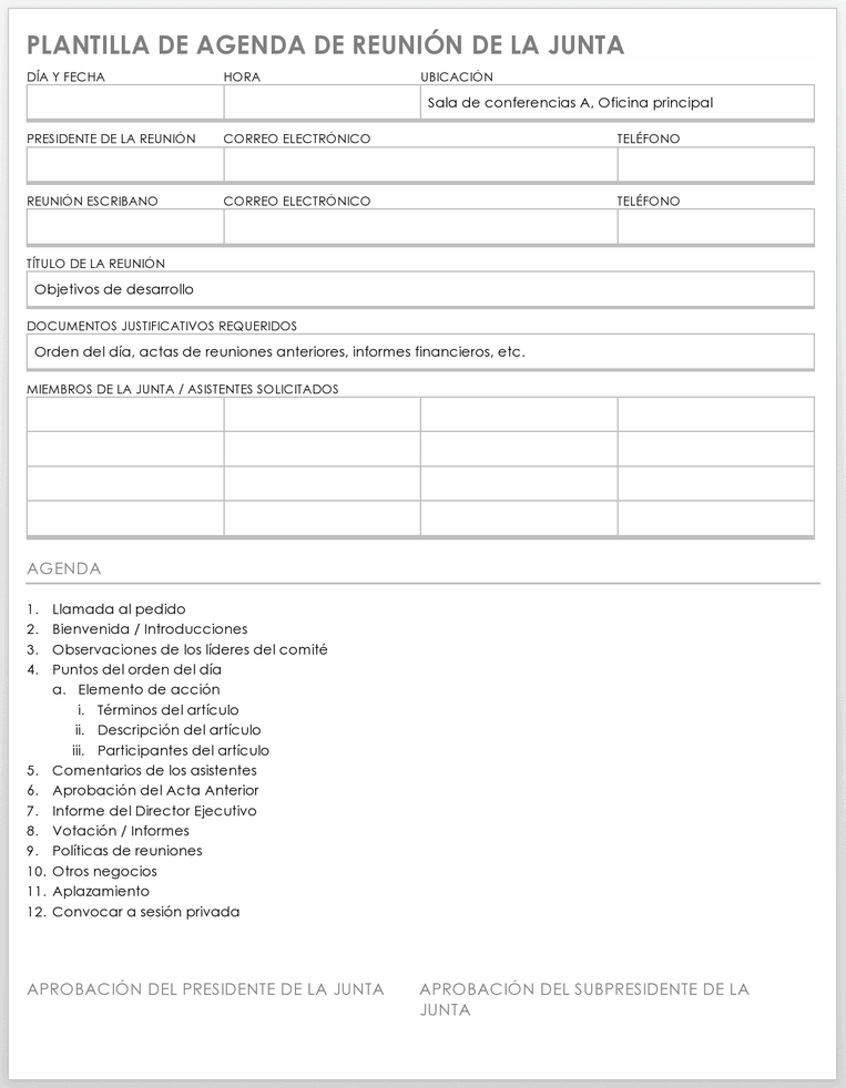 Más de 10 plantillas gratuitas de agenda de reuniones para Microsoft Word | Smartsheet