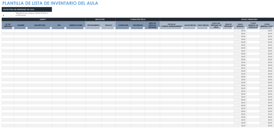 Plantillas gratuitas de listas de inventario | Smartsheet