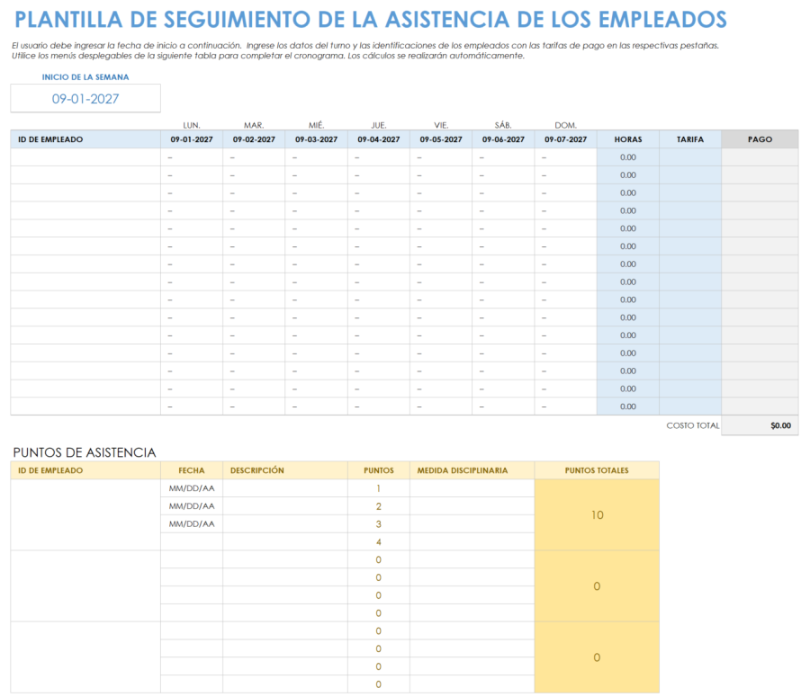 Listas y hojas gratuitas de seguimiento de asistencia de Excel | Smartsheet