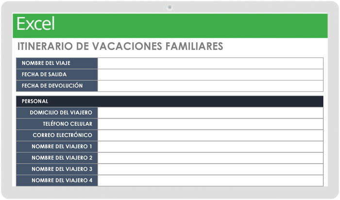 Plantillas de Itinerario gratuitas