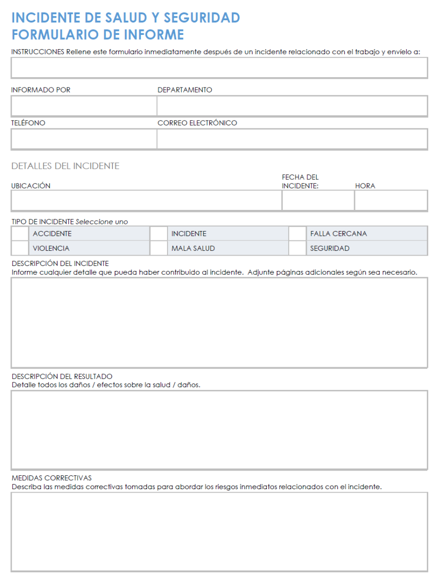 Plantillas gratuitas de informes de accidentes laborales | Smartsheet