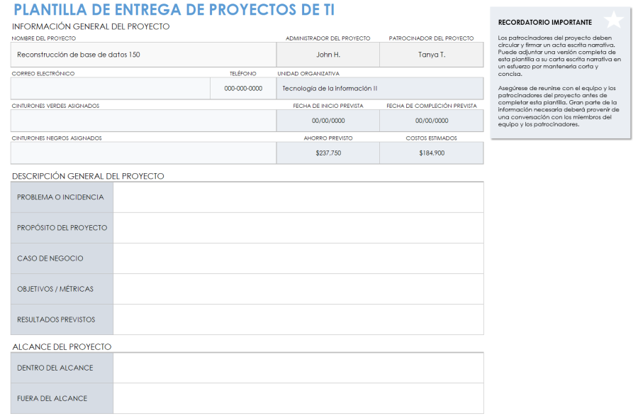 Plantillas de entrega de proyectos gratuitas | Smartsheet