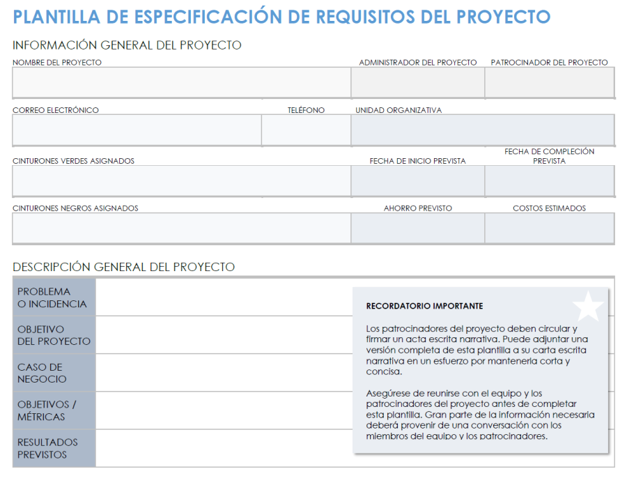 Plantillas gratuitas de requisitos del proyecto | Smartsheet