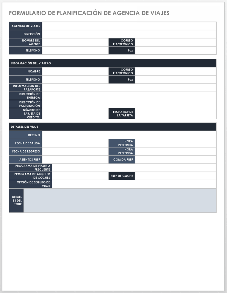 Plantillas de Itinerario gratuitas