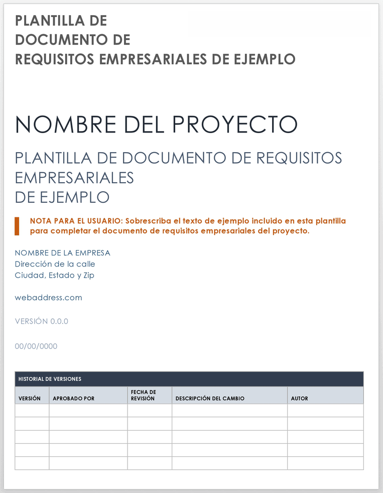 Descargar plantillas gratuitas de BRD | Smartsheet